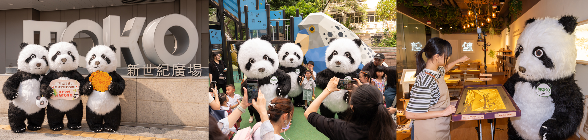 【蜜柚最新情報】MOKO帶領全城投入熊貓熱潮 熊貓三寶快閃旺角街頭 約定中秋MOKO中庭再度現身 - She\sters